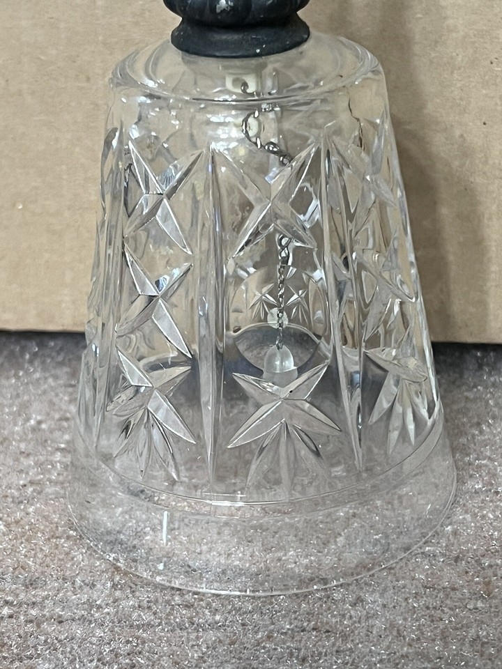 Vintage Clear Pressed Glass Bell Silvertone Metal Handle By Royal ...