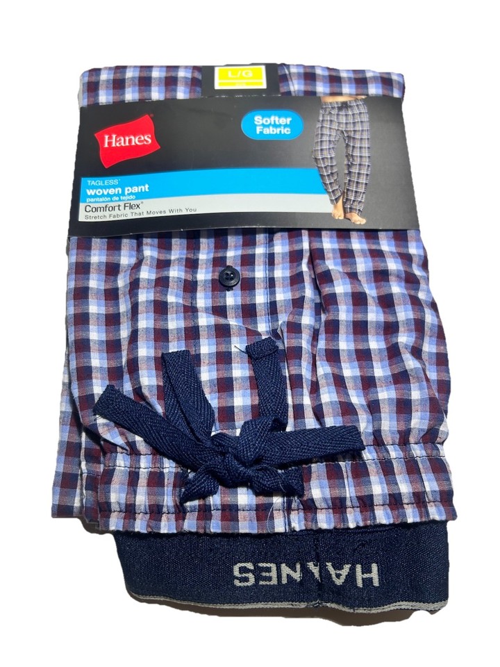 Hanes Men Tagless Comfort Flex Woven Sleep Pants With Pockets and Fly ...