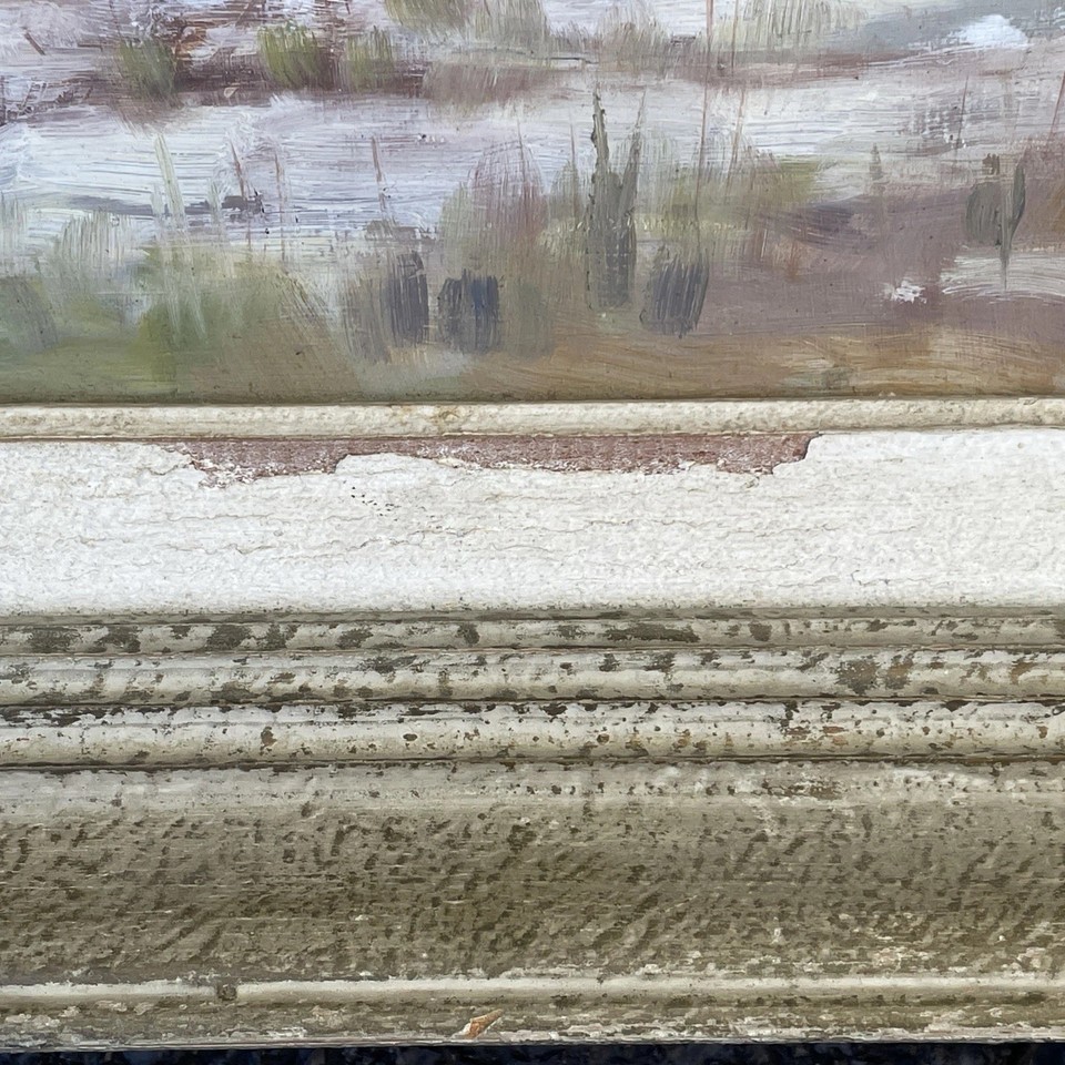 Signed J Horn Oil On Masonite Impressionist Painting Of Winter ...