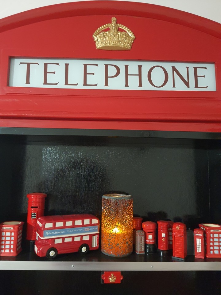 RED TELEPHONE BOX BOOTH KIOSK K6 FULL SIZE BOOK CASE / DISPLAY UNIT ...