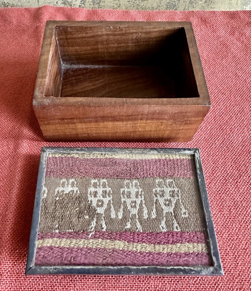 Handmade Wooden Box with Paracas-Style Textile – Peruvian Cultural Art ...