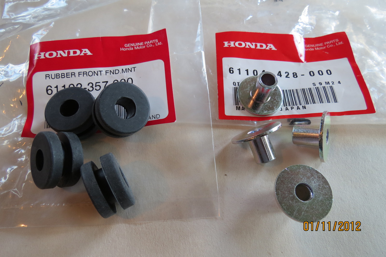 NOS Honda Fender Rubber Grommet Kit 61103-357-000 61104-428-000 61104 ...