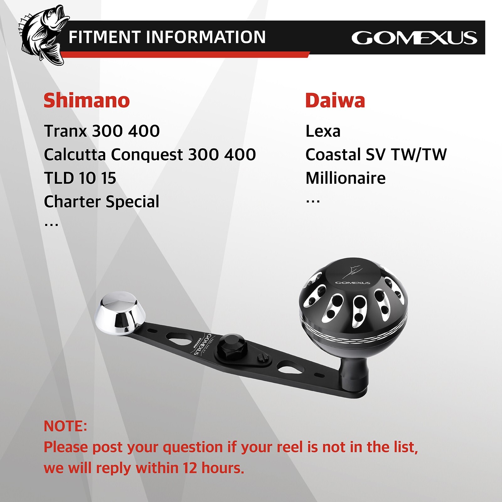 GOMEXUS Power Handle for Daiwa Lexa Coastal TW Millionaire Shimano ...