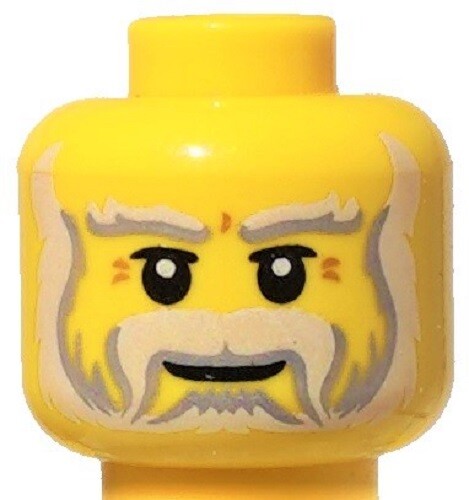 ☀️NEW Lego Male Minifigure Minifig Head Gray Beard Mustache Moustache ...