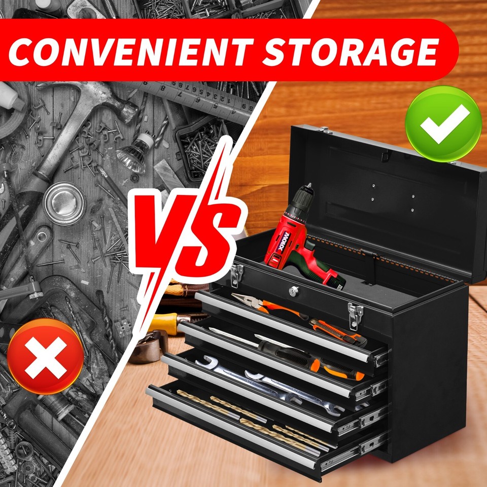 4-Drawer &1- Deep Top Box Tool Chest , Tool Storage Cabinet for Home ...