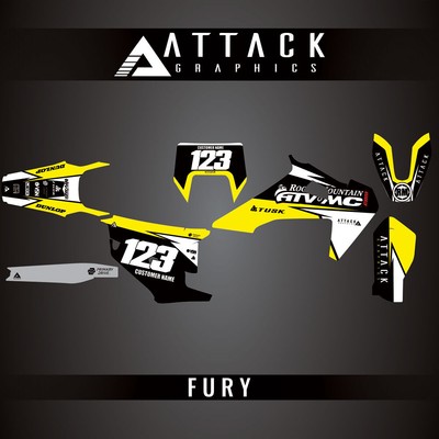 Attack Graphics Custom Fury Complete Bike Graphics Kit For Husqvarna FE ...