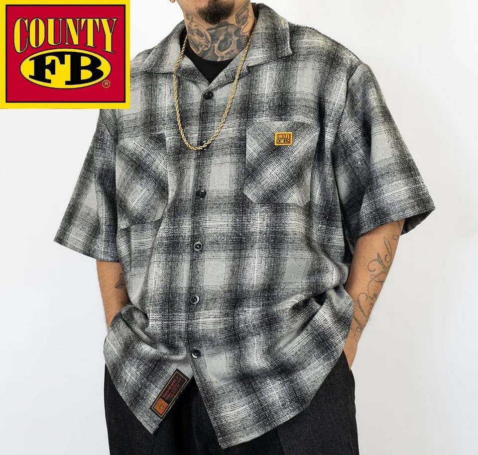 FB County Short Sleeve Wool Plaid Checker Flannel Shirt | eBay