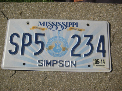 AMERICAN MISSISSIPPI GUITAR GRAPHIC SIMPSON COUNTY # SP5 234 RARE ...