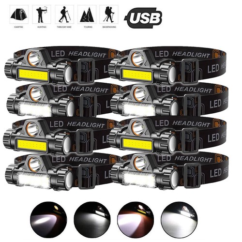 LED Headlamp Headlight Torch Work Light Bar Head Flashlight USB ...