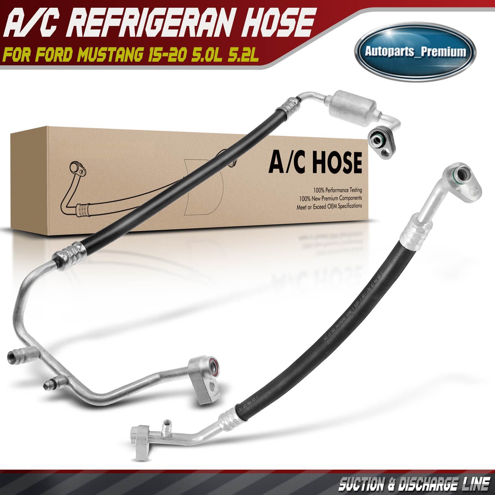A/C Refrigeran Suction & Discharge Line Hose for Ford Mustang 15-20 5 ...