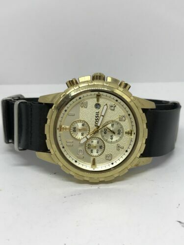 Fossil FS4867 Dean Chronograph Champagne Dial Gold-tone Men's Analog ...
