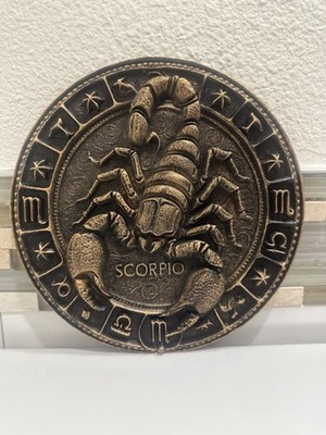 Gold 8” X 8” Scorpio Zodiac Astrology 3d Relief Sculpture Wall Art ...