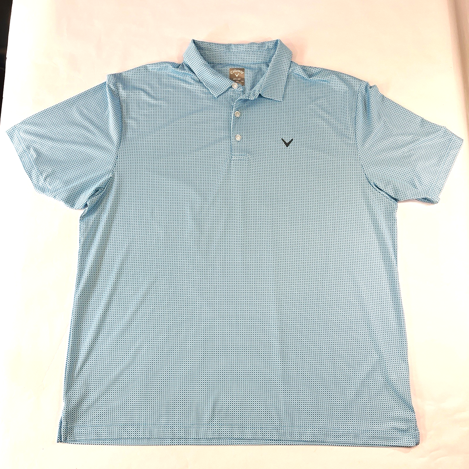 Callaway Opti-Dri Polo Shirt Mens XXL Blue Square Golf Performance ...