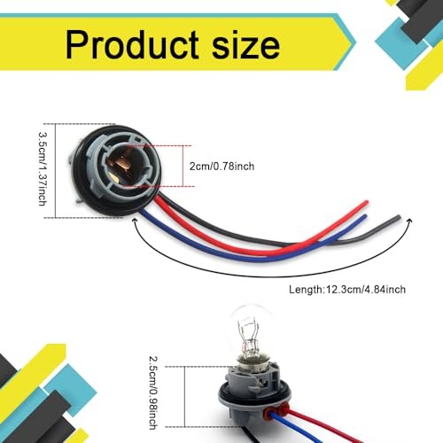 2PCS 1157 LED Bulb Socket Plug, Waterproof Turn Signal Tail Brake Light ...
