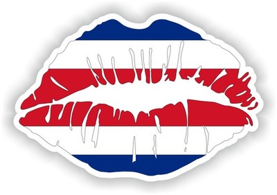 Costa Rica Lèvres Drapeau Autocollant / Vinyle Étanche Autocollants | eBay