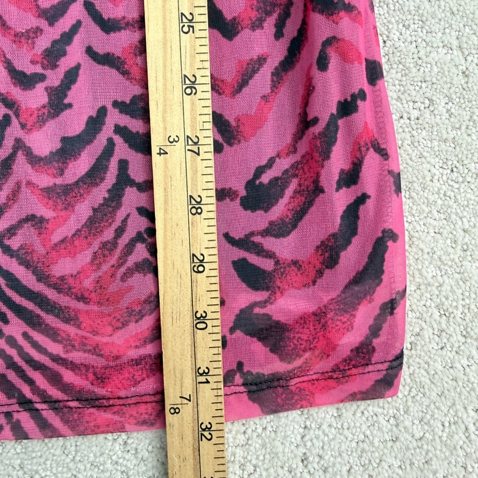 Vintage Lip Service Pink Black Zebra Print Sheer Long Sleeve Mini Dress ...