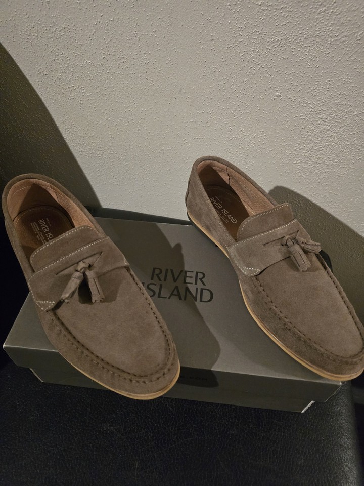River Island sand/ beige loafers Slip On Shoes Size 9 Uk with box worn ...