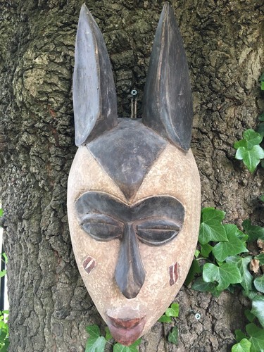 UNUSUAL DECORATIVE CARVED OLD TRIBAL' POINTY EARED' AFRICAN MASK | eBay UK