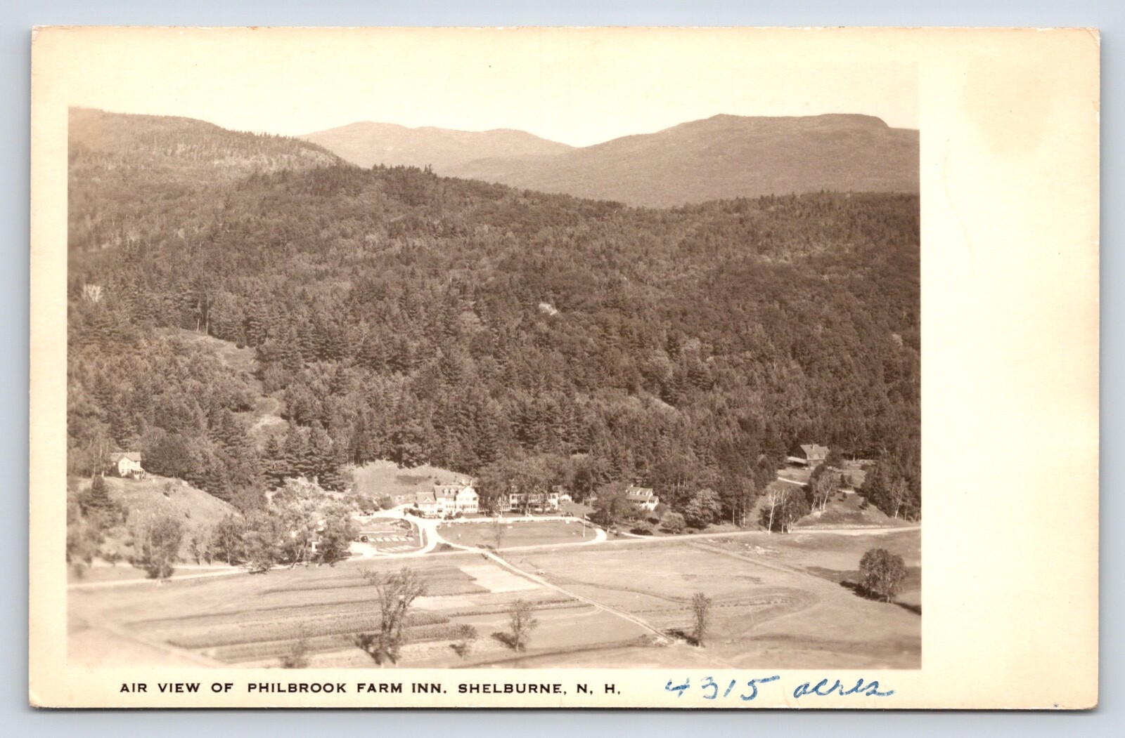 Air View of Philbrook Farm Inn. Shelburne, New Hampshire Postcard, Coos ...