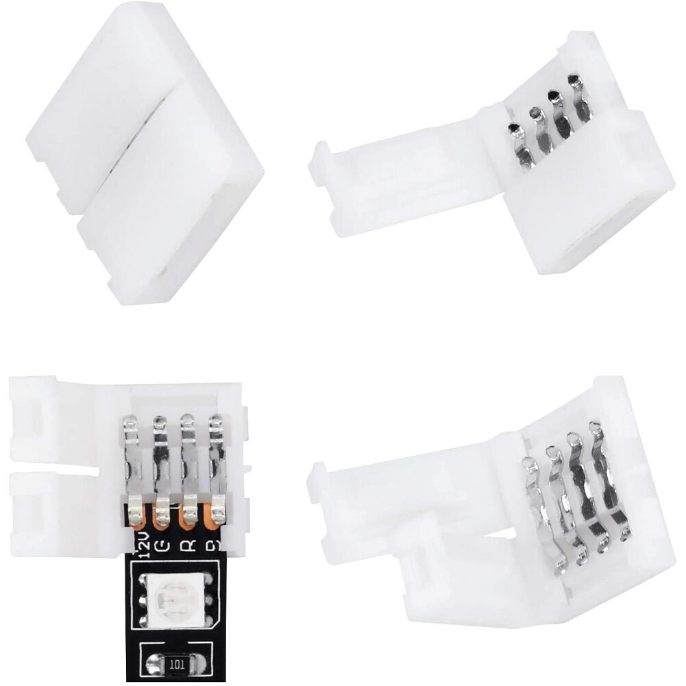 5050 LED Strip Light Corner Connectors RGB Shape Adapters Degree Joint ...