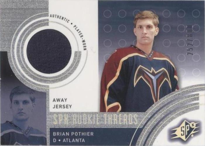2001-02 SPx - Brian Pothier #133 Away Jersey /800 (MEM, RC) for sale ...