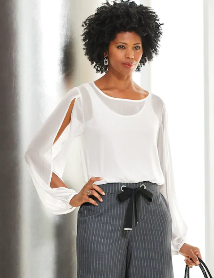 Ashro White Bee Blousy Bodysuit Top Blouse Size L XL 1X 2X 3X PLUS NEW ...