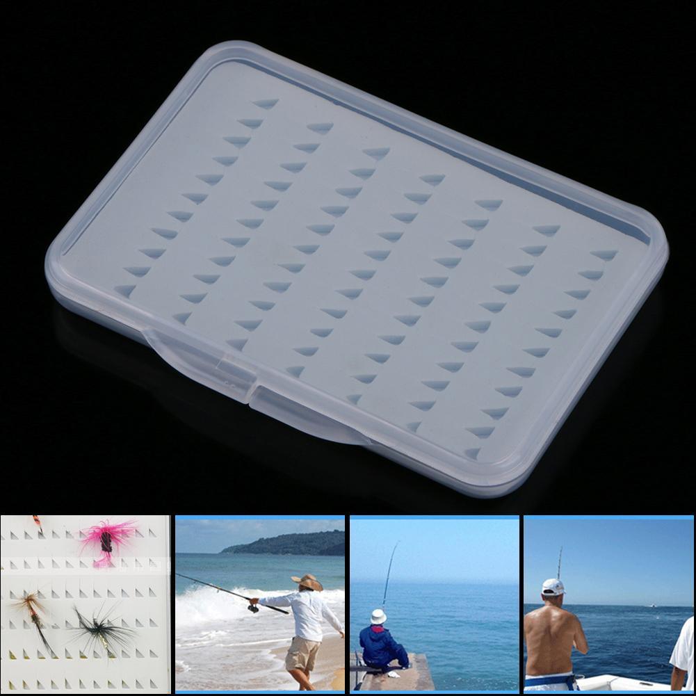 Outdoor Slim Easy-Grip Foam Clear Fly Lures Bait Hook Box Fishing Tool ...
