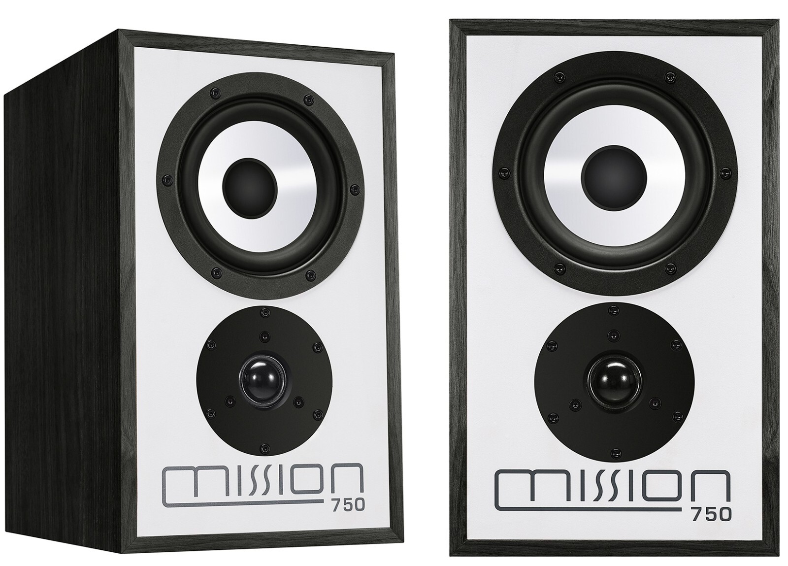 MISSION 750 genuine-black-oak cast-frame 100-watt speakers AUTHORIZED ...