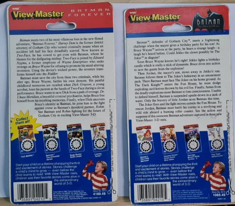 1993 Tyco View-Master 3-D Batman The Animated Series / Batman Forever ...