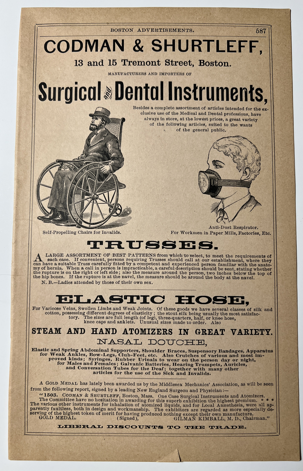 Antique 1887 Codman & Shurtleff SURGICAL and DENTAL Instruments double ...