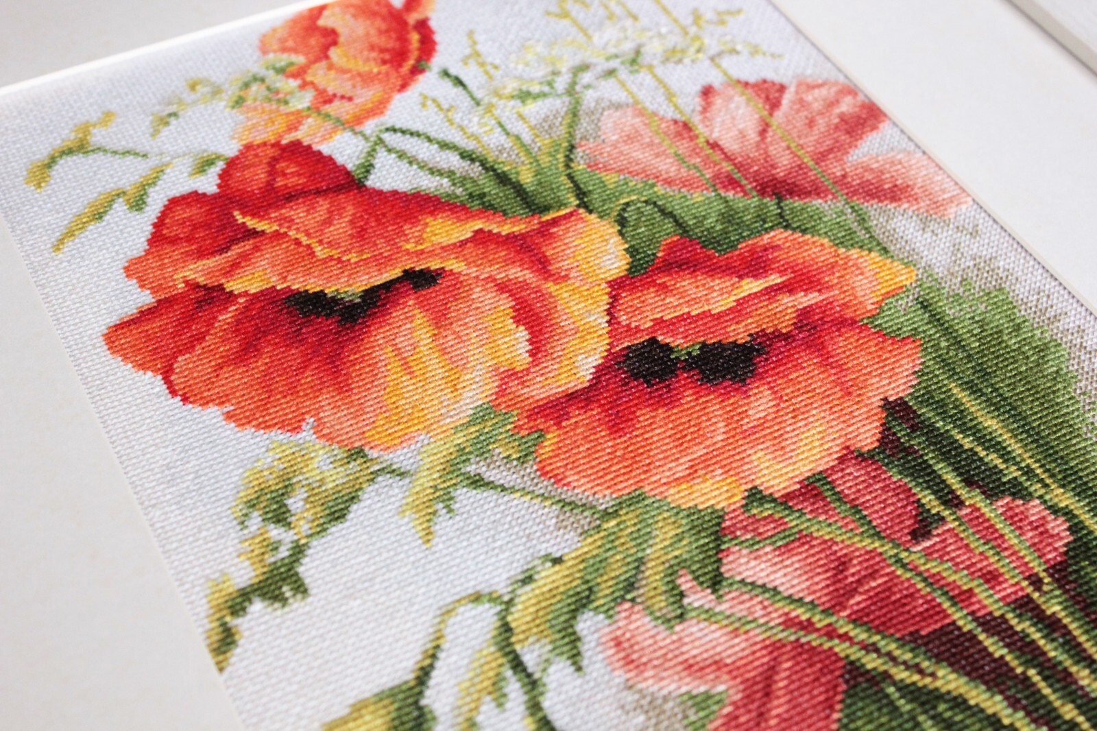 DIY Needlepoint Counted Cross Stitch "Poppies" Embroidery Kit Luca-S ...