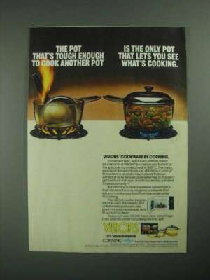 1987 Corning Visions Cookware Ad - Tough Enough to Cook Another Pot | eBay