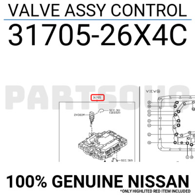 3170526X4C Genuine Nissan VALVE ASSY CONTROL 31705-26X4C | eBay