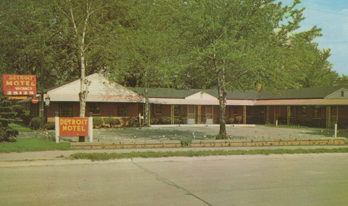 Historic Detroit Motel in Scenic Dearborn Michigan Chrome Vintage Post ...