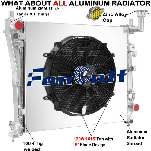 3Row Aluminum Radiator+Shroud&Fan Fit Jeep Grand Cherokee Dodge Durango ...
