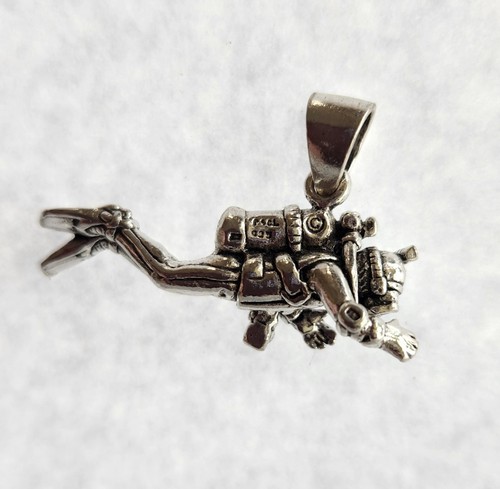 Scuba Jewelry, Sterling Silver Large Diver Pendant | eBay