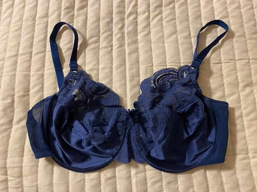 Vintage Vanity Fair Size 36D Bra Underwire Sheer Lace Satin Blue 75-164 ...