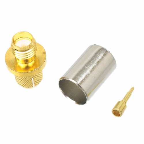 RF Coax connector Reverse Polarity RP-SMA Female Clamp LMR300 RG304 5D ...
