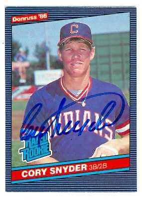 Cory Snyder autographed Baseball Card (Indians) 1986 Donruss Rated ...
