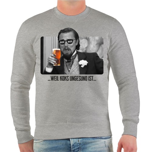 Herren Pullover BIER weil Koks ungesund ist SCHWARZE SCHRIFT festival ...