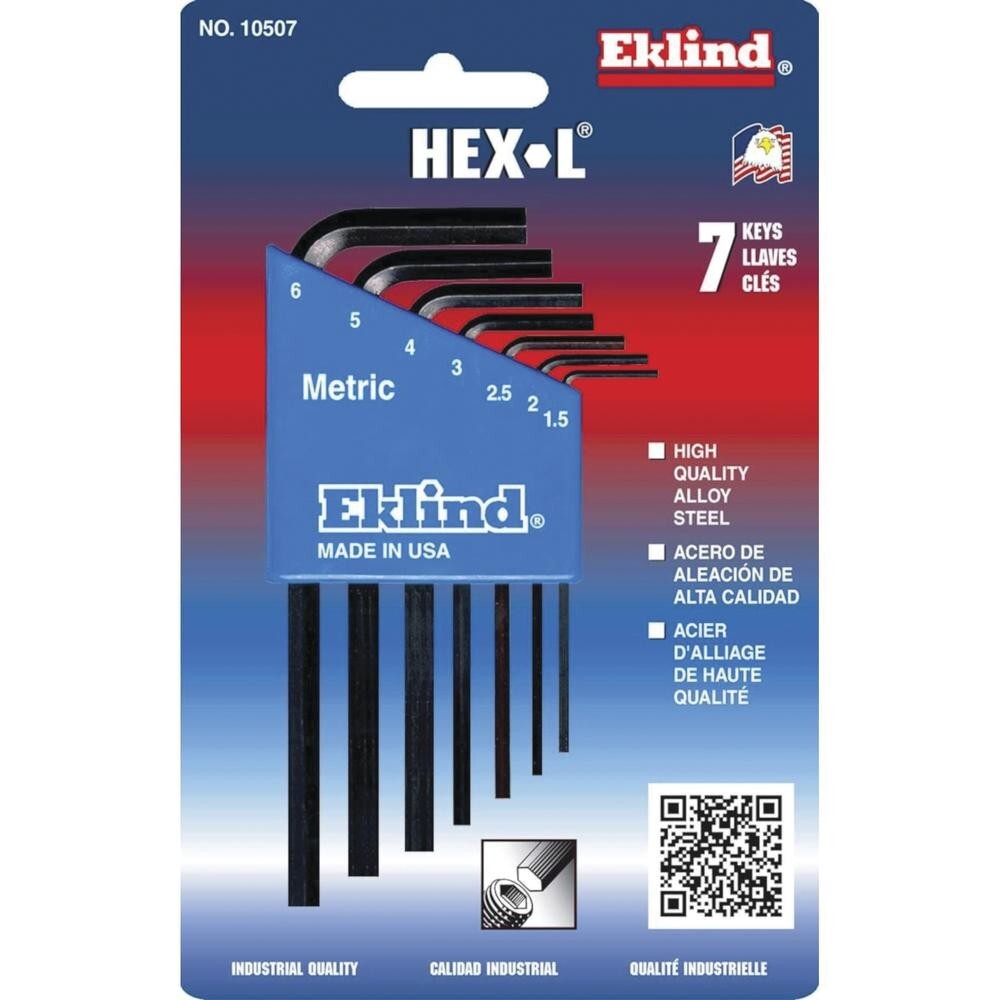 Eklind Metric L-Wrench Short Hex Key Set with Holder - 7 Piece | eBay