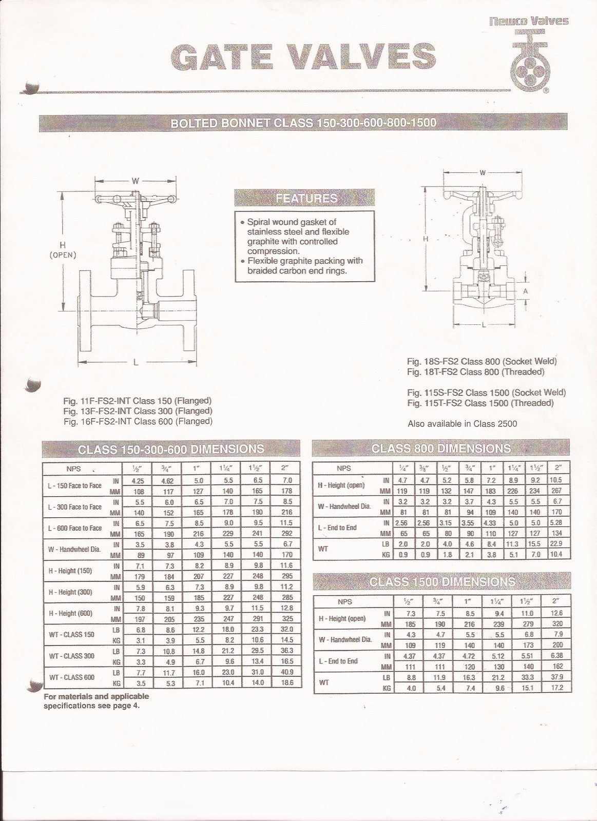 1/4'' Newco # 18S-FS2 800# Forge Steel A-105 Socket Weld End Gate Valve ...