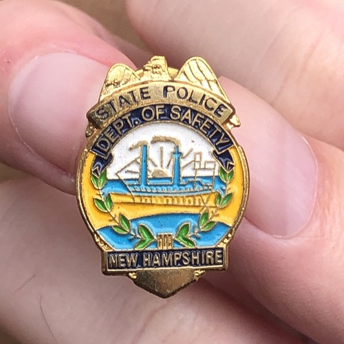 New Hampshire State Police Dept Of Safety Tie Tac Pin Badge Miniature ...