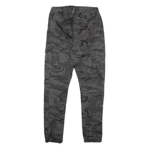 FSBN Camo Cargo Jogger Style Mens Trousers Grey Regular Tapered W28 L29 ...