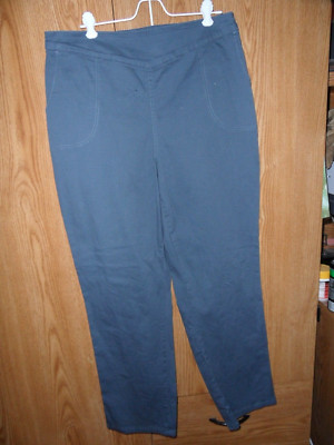 DENIM & CO. GRAY YOKE FRONT PANTS 14/16 LARGE | eBay