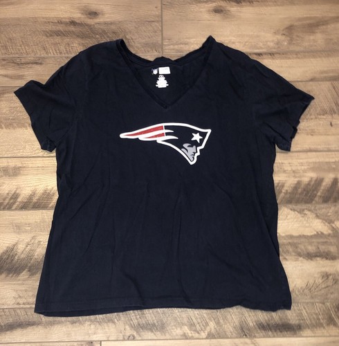 New England Patriots NFL Team Apparel Navy Blue T-Shirt V Neck Womens Size XL | eBay