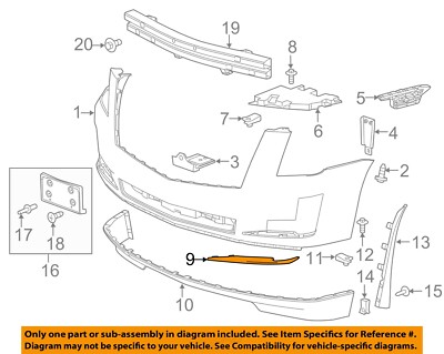 GM OEM 17-20 Escalade Front Bumper Bumper Components-Lower Molding ...