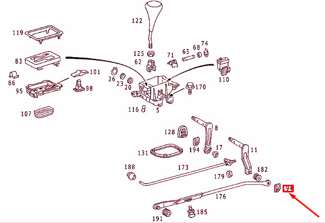 Mercedes-Benz E W124 Shifting Rod Pin Lock A0009944160 OEM for sale ...