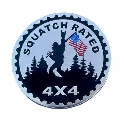 Sasquatch Rated 4x4 Stick-on Fender Badge with American Flag Fits Jeep ...