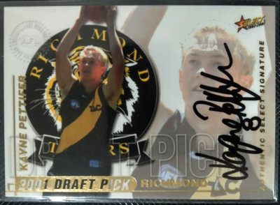 2001 AFL SELECT AUTHENTIC DRAFT PICK SIGNATURE DS9 KAYNE PETTIFER ...
